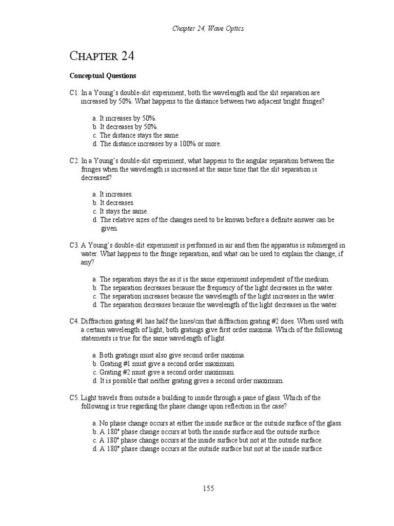 Hapter: Conceptual Questions | PDF | Diffraction | Polarization (Waves)