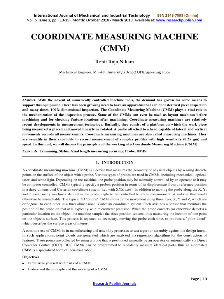 Coordinate Measuring Machine-6840 | Download Free PDF | Tools | Applied ...