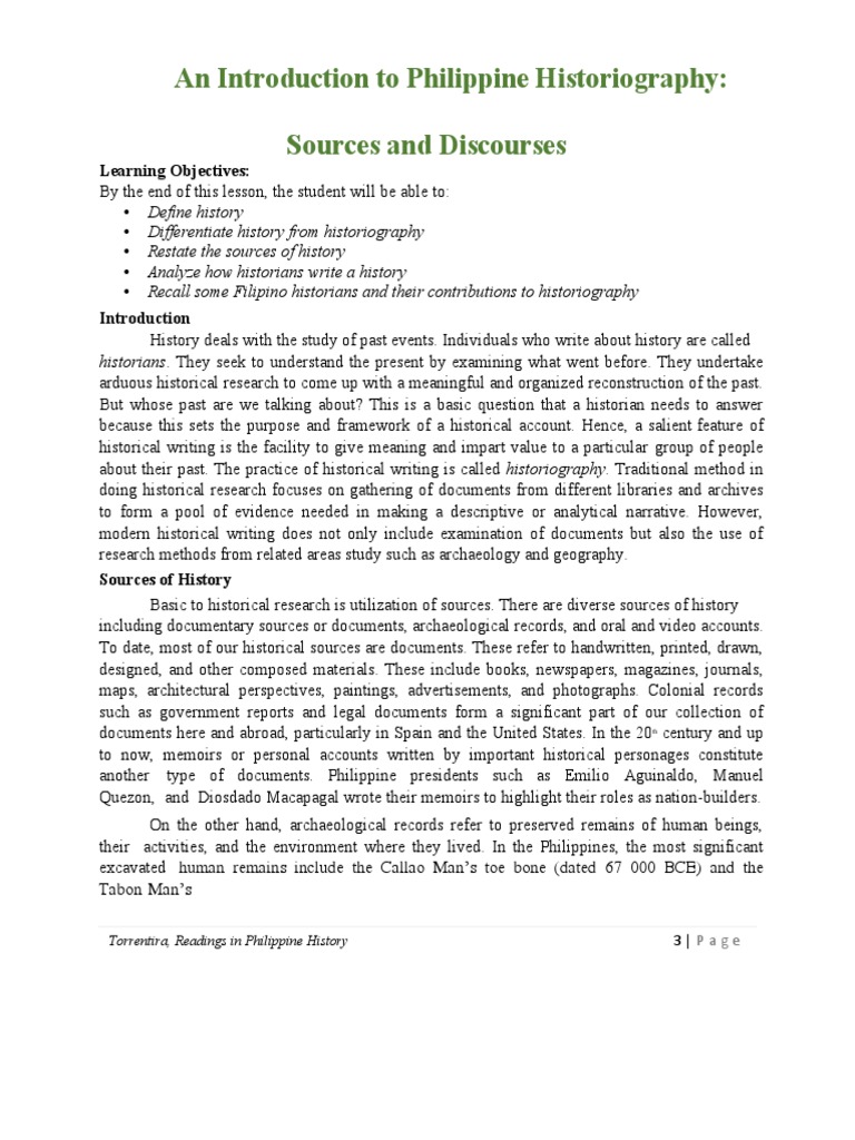Philippine Historiography Overview | PDF | Philippines | Historiography