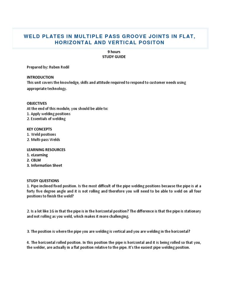 Mastering Multiple Pass Groove Welds in Various Positions: A 9-Hour ...