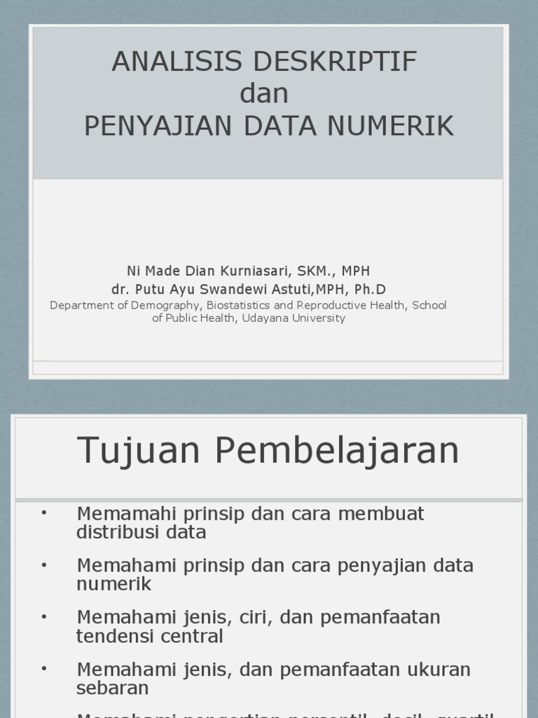 Analisis Deskriptif Data Numerik dan Kategorik | PDF