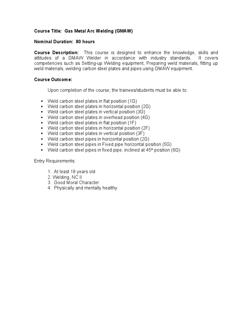 CBC - Gmaw | PDF | Welding | Construction