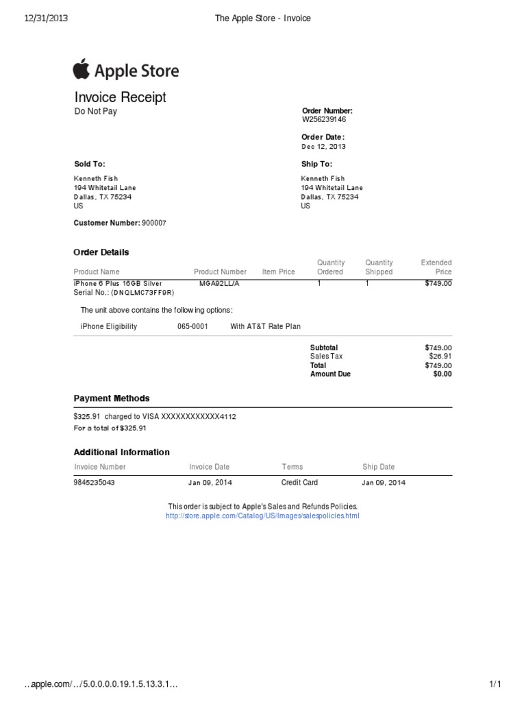 Iphone 6 Plus 16gb Silver PDF | PDF | Receipt | Taxes