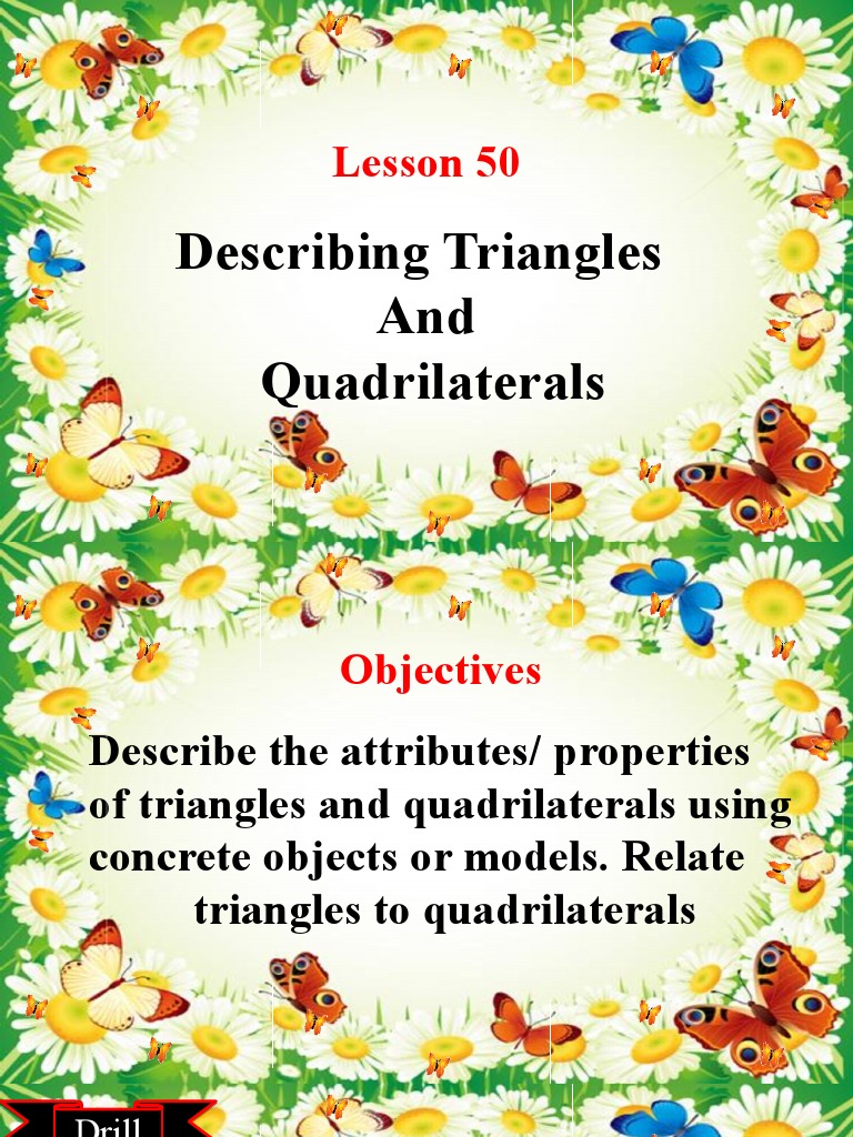 Lesson 50 Describing Triangles and Quadrilaterals 1 | PDF | Triangle ...