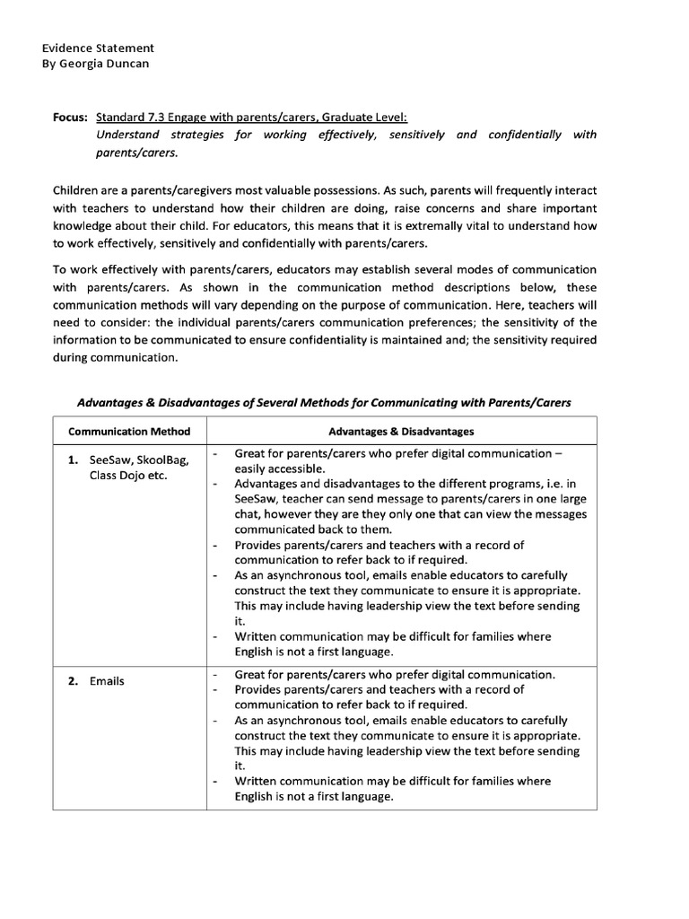 Evidence Statement by Georgia Duncan | PDF