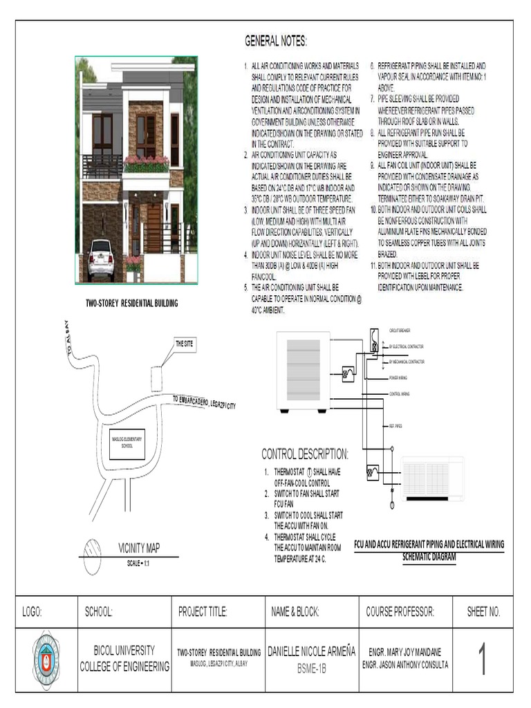 Schematic Diagram and Control Description of a Two-Storey Residential ...