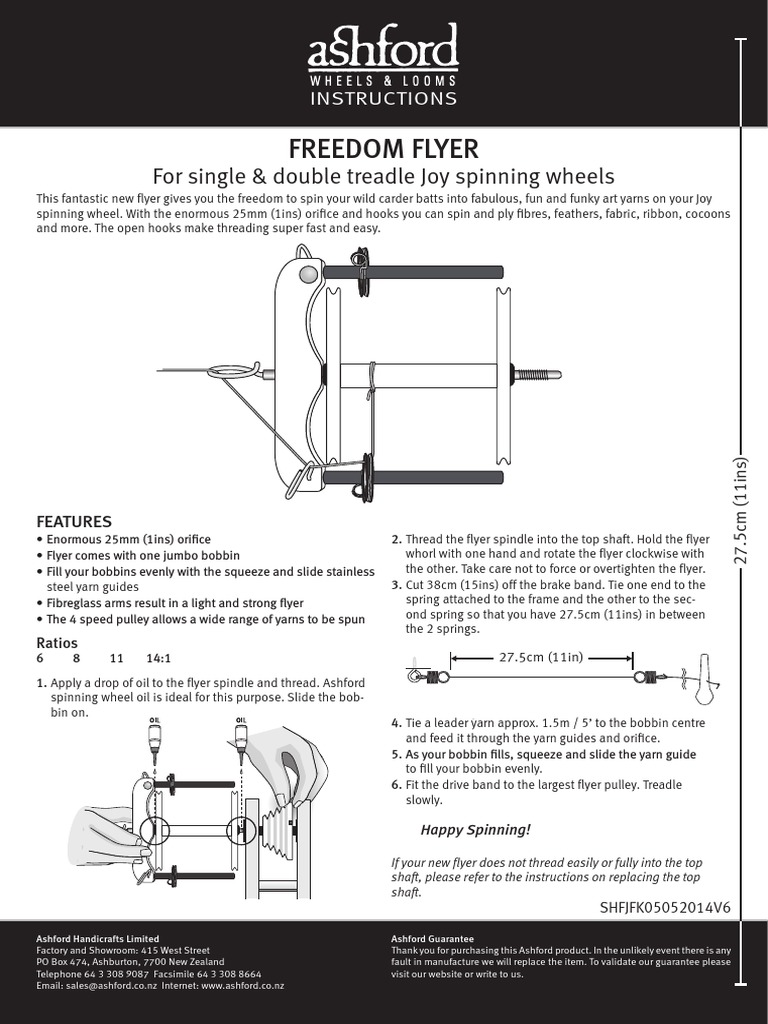 Freedom Flyer: For Single & Double Treadle Joy Spinning Wheels | PDF ...
