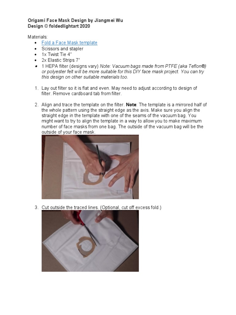 Origami Face Mask Folding Instructions | PDF