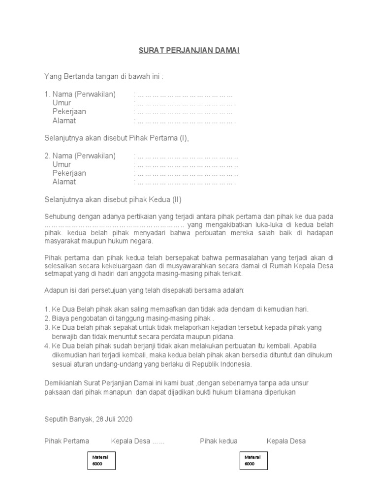 Surat Perjanjian Damai | PDF