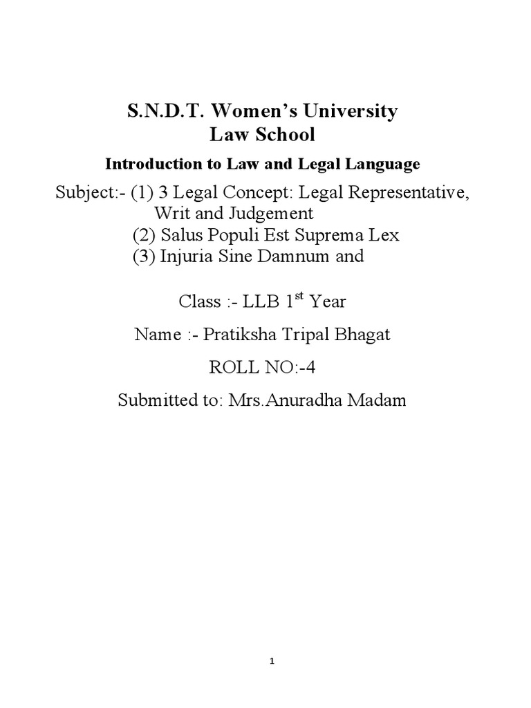 Introduction To Law and Legal Language | PDF | Writ | Damages