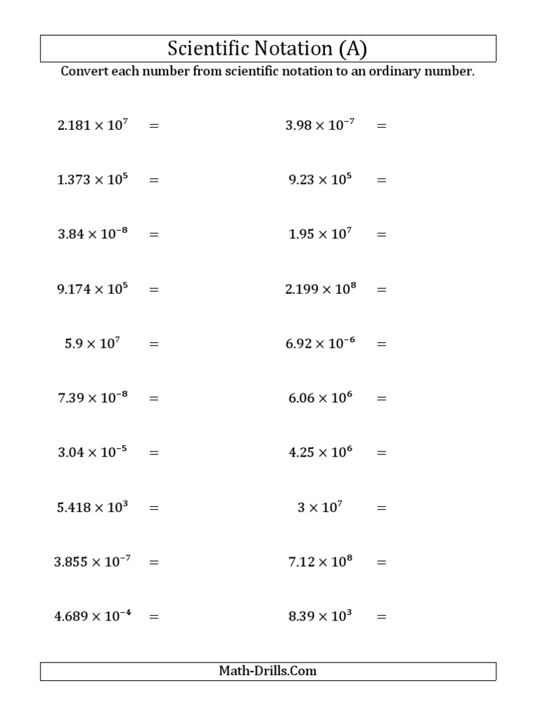 Scientific Notation Scientific To Ordinary 001 PDF | PDF | Teaching Methods & Materials