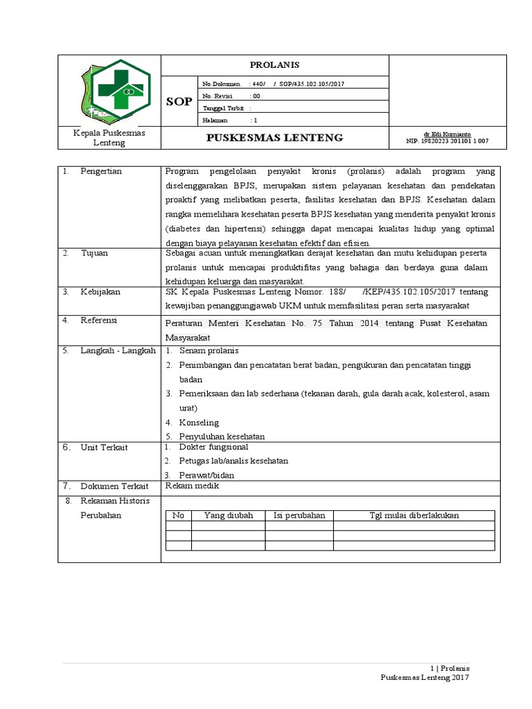 Sop Prolanis | PDF
