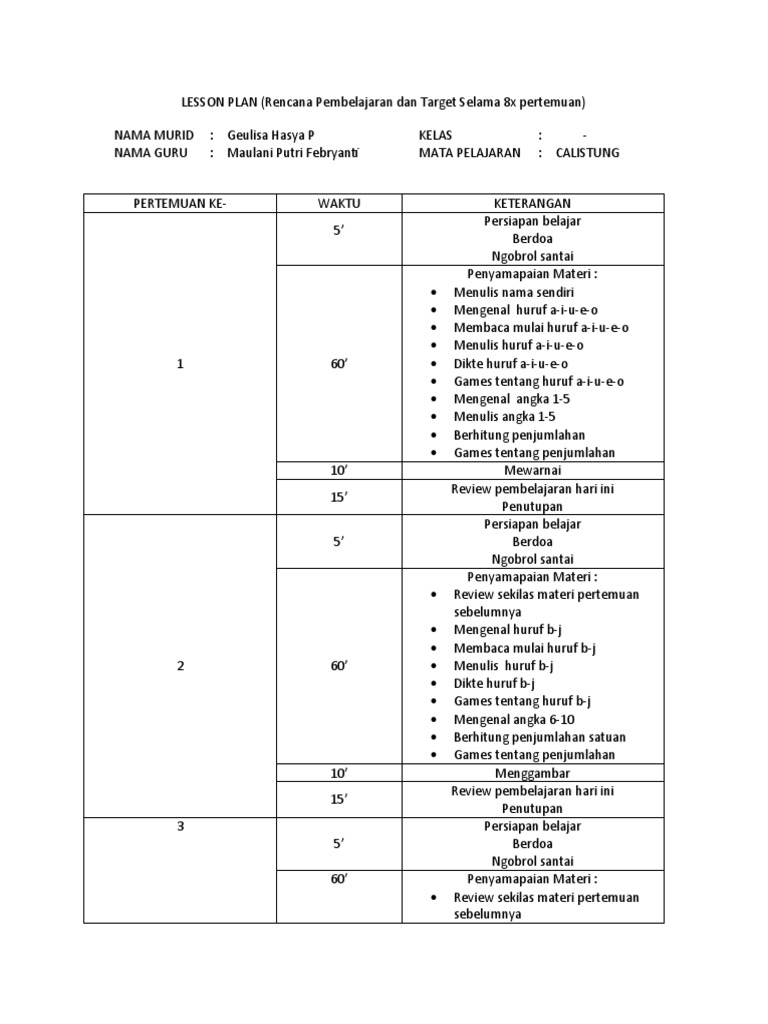 LESSON PLAN Gege | PDF