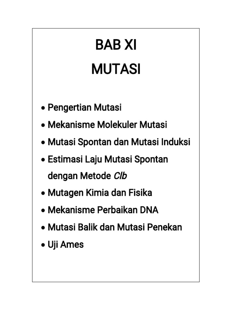 Genetika 11 Mutasi | PDF