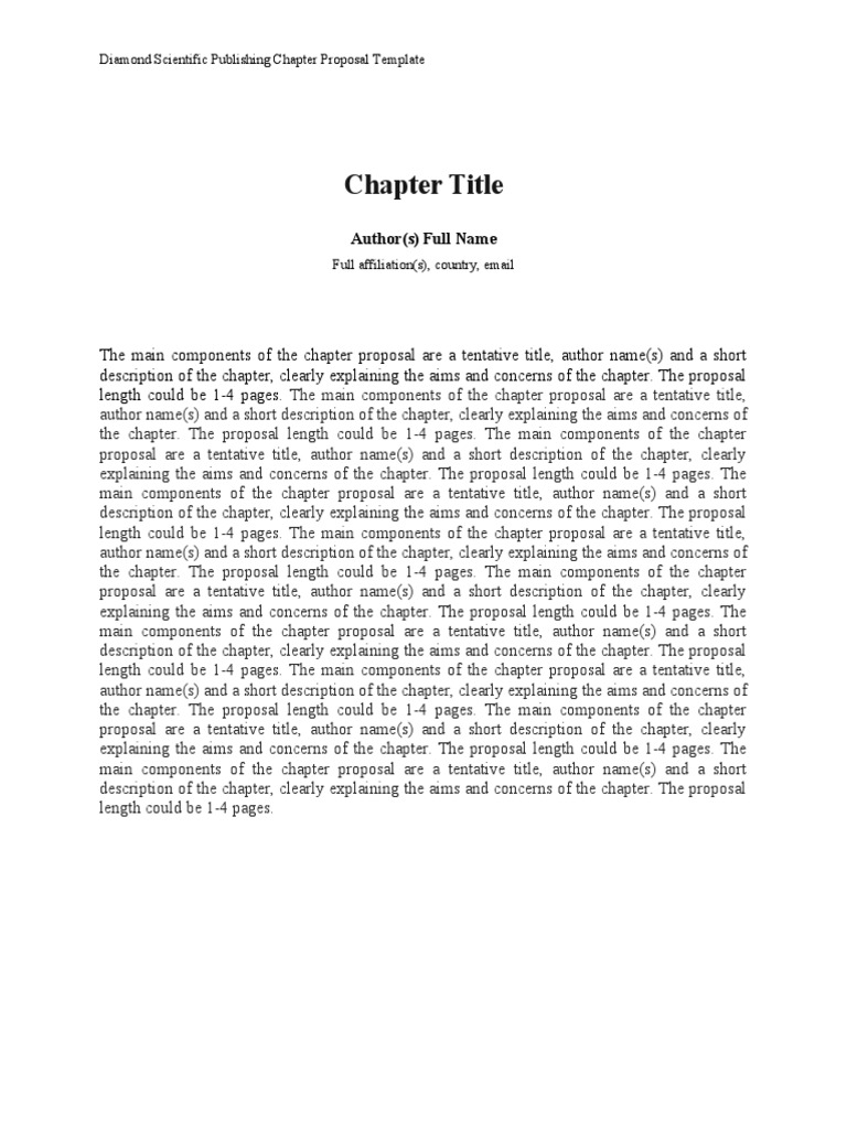 Chapter Proposal Template | PDF