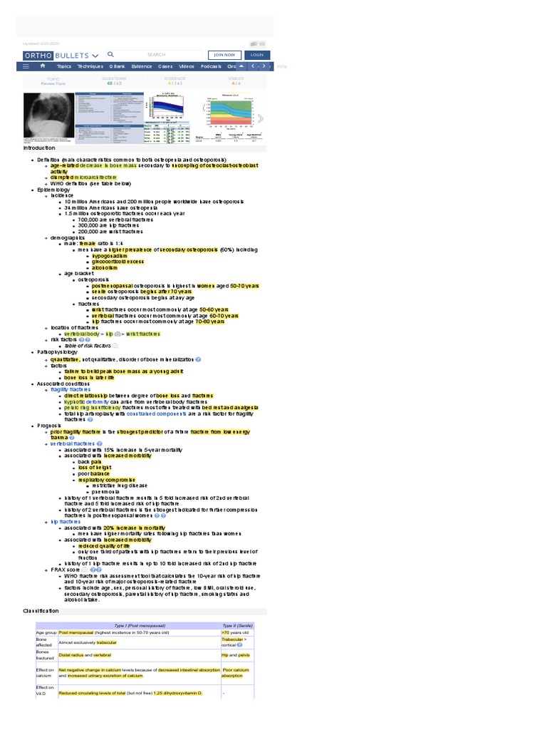 Osteopenia & Osteoporosis - Basic Science - Orthobullets PDF | PDF ...