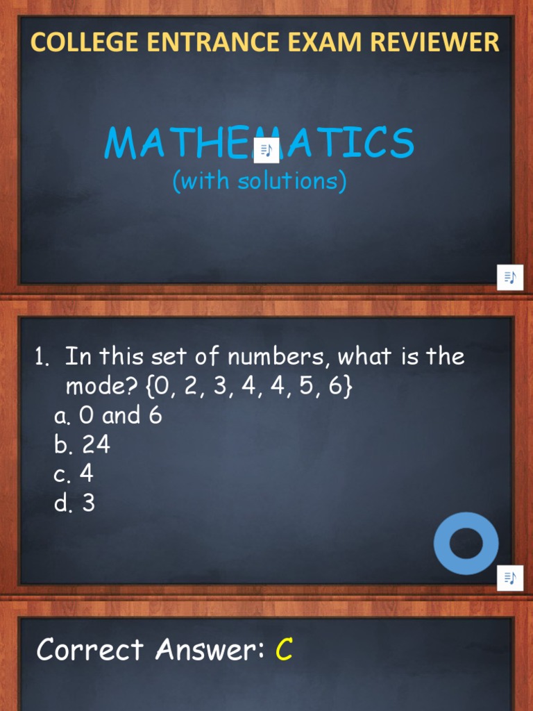 College Entrance Exam Reviewer: Mathematics | PDF | Speed | Interest