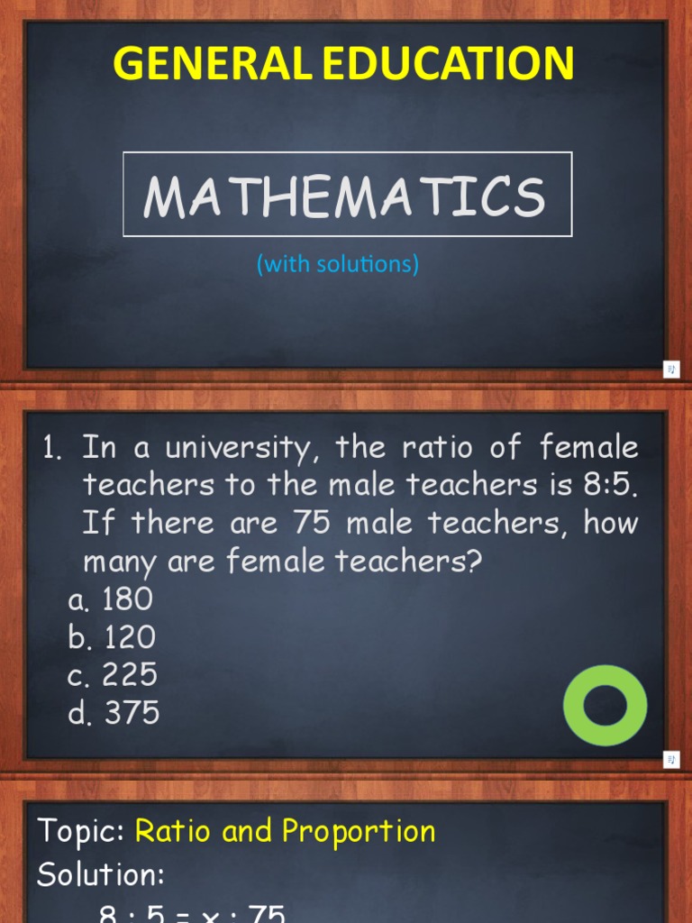 General Education: Mathematics | PDF | Ratio | Equations