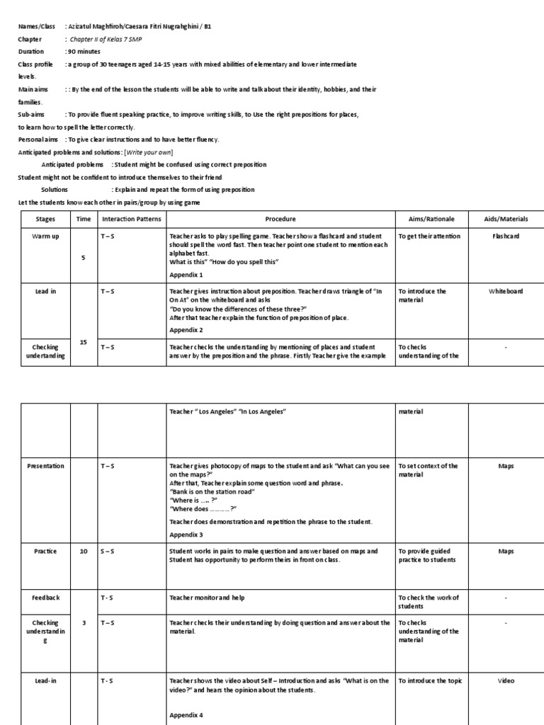 Lesson Plan Method New | PDF | Fluency | Teachers
