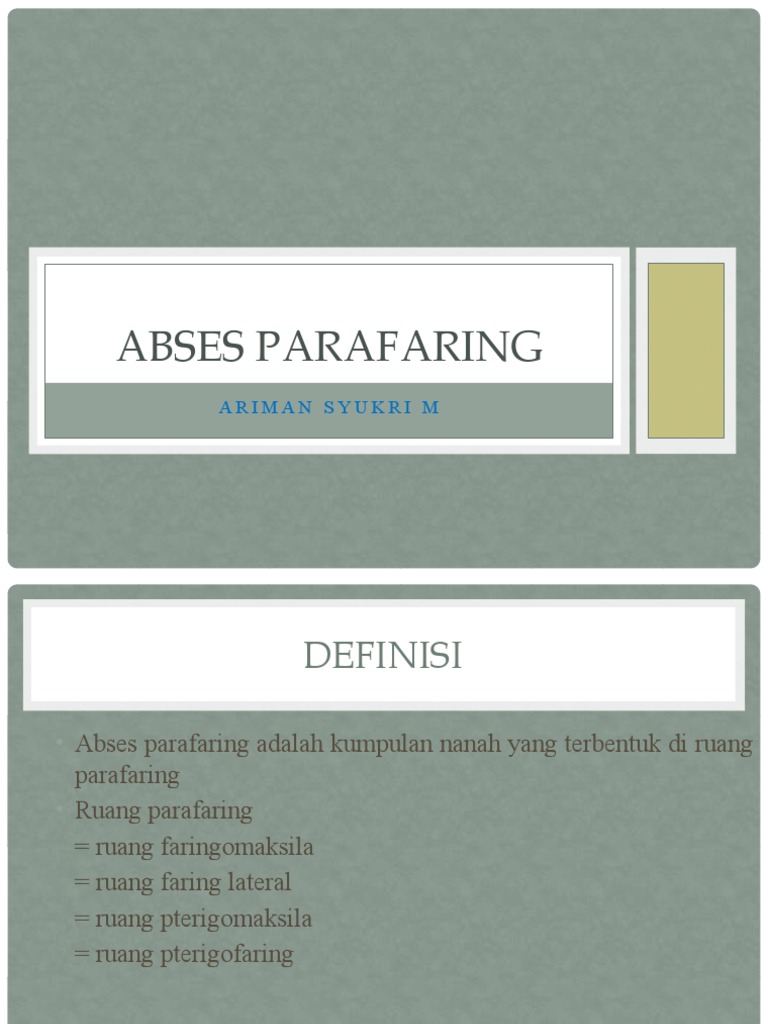 Abses Parafaring: Definisi dan Penanganan | PDF