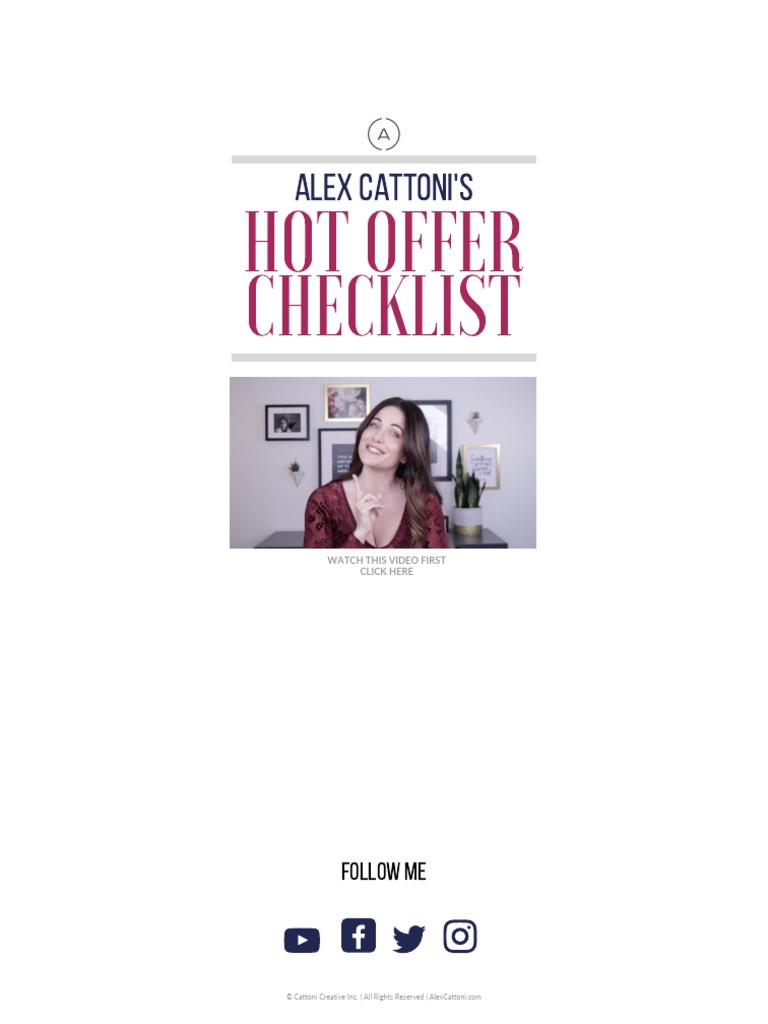 Alex Cattoni Hot Offer Checklist | PDF | Prices | Marketing