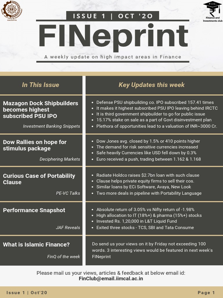 Fineprint: in This Issue Key Updates This Week | PDF | Private Equity ...