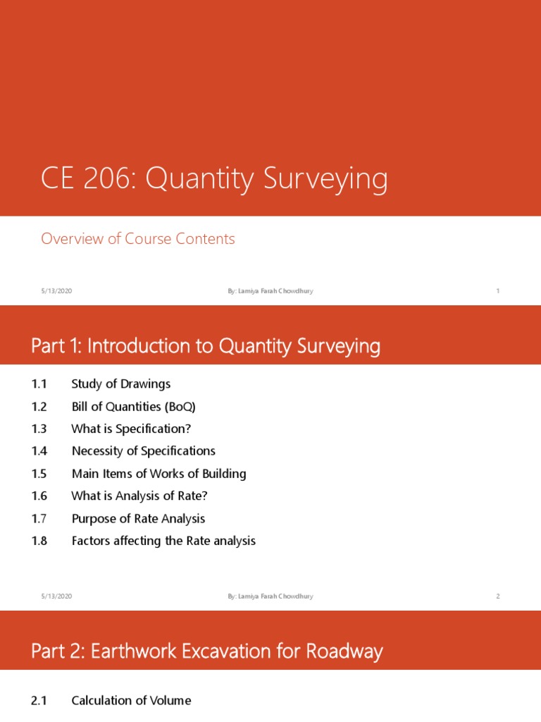 CE 206 Course Contents List | PDF