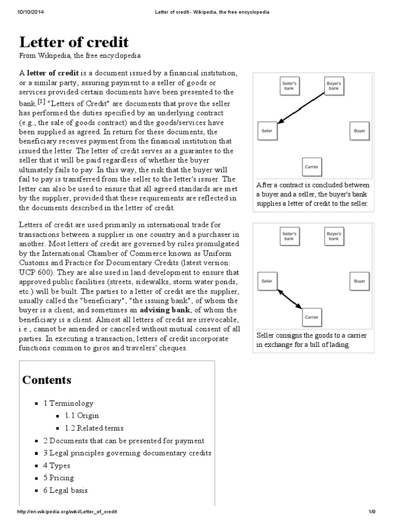 Letter of Credit | PDF | Letter Of Credit | Private Law