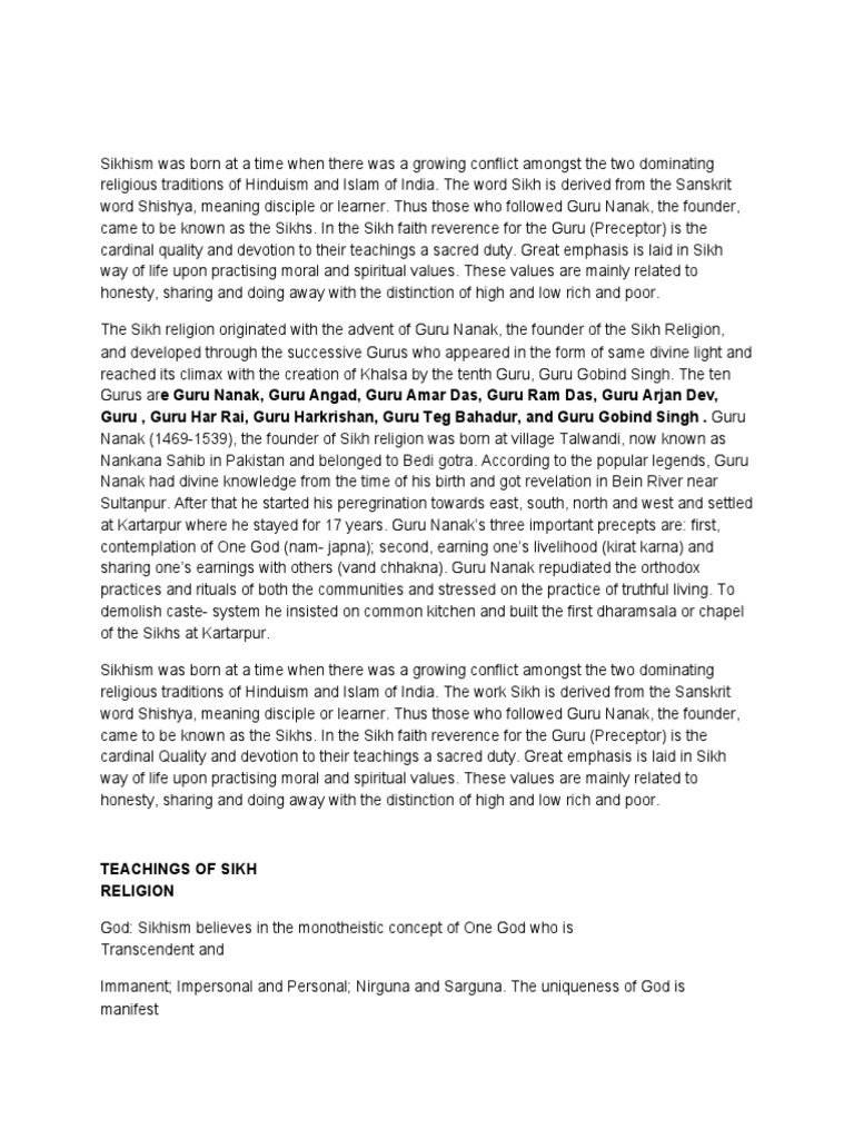 Sikhism Pdf Pdf Guru Nanak Guru