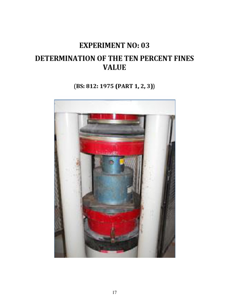 Exp 3 - Ten Percent Fines Value | PDF | Construction Aggregate | Mean
