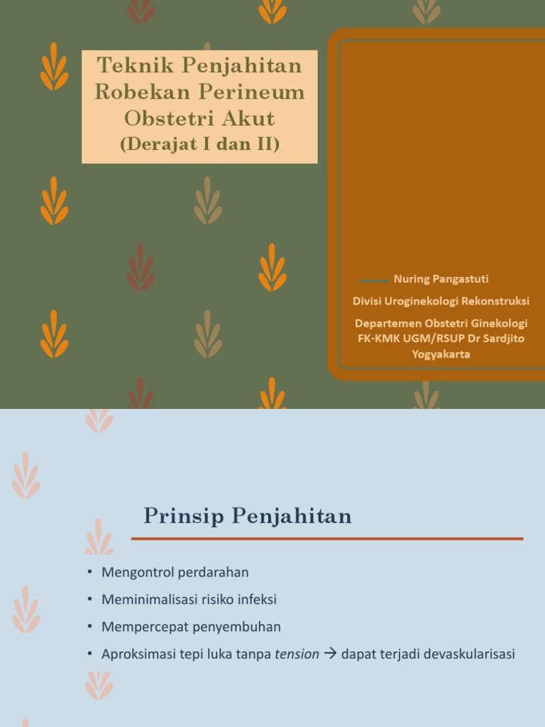 Teknik Penjahitan Robekan Perineum | PDF