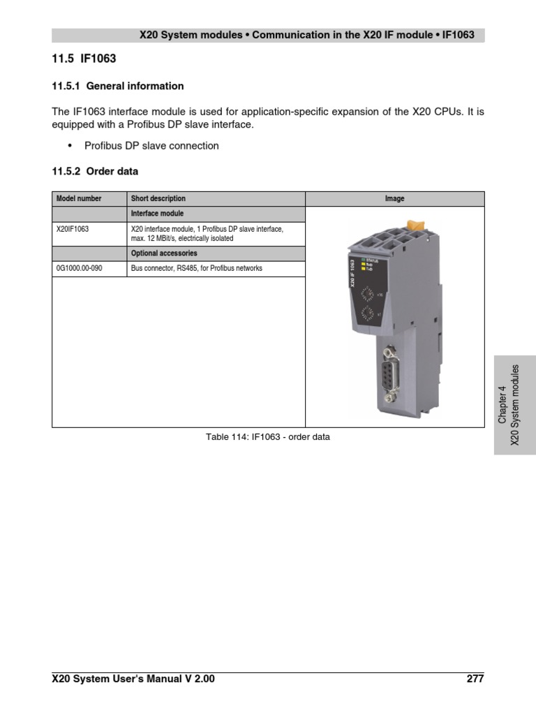X20 System Modules - Communication in The X20 IF Module - IF1063 | PDF ...