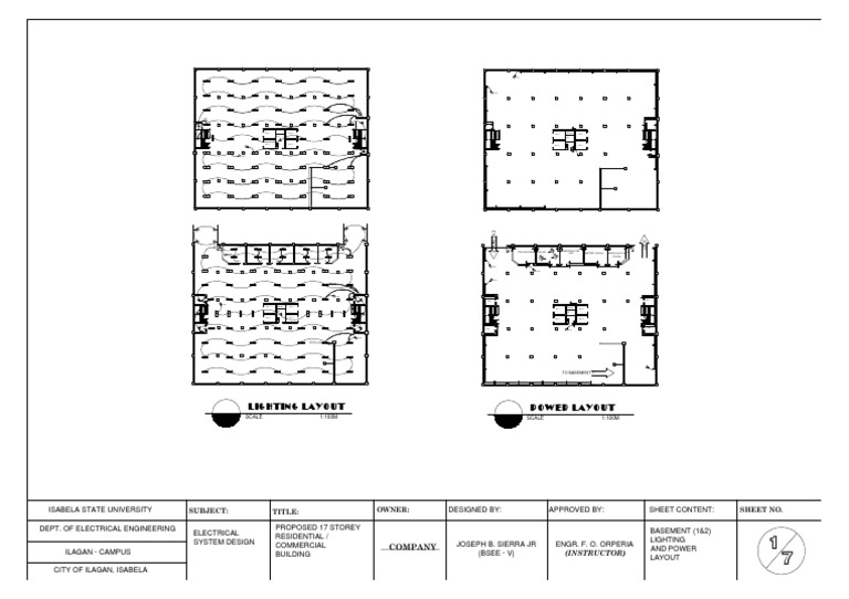 Lighting Layout Power Layout: - Company | PDF | Engineering | Science