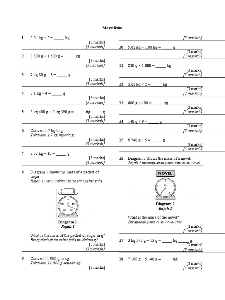 Jisim Berat | PDF | Teaching Mathematics