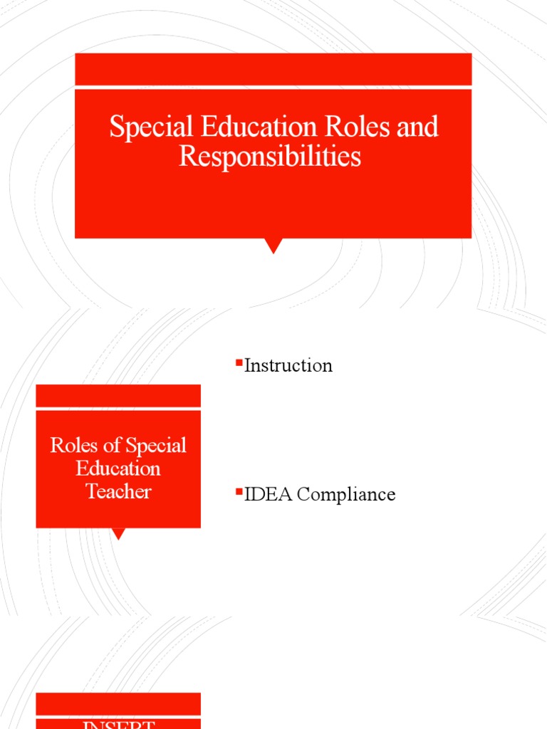 Special Education Roles and Responsibilities | PDF | Business