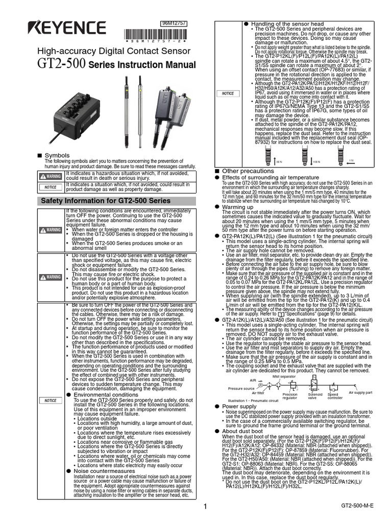 Series Instruction Manual: High-Accuracy Digital Contact Sensor | PDF ...