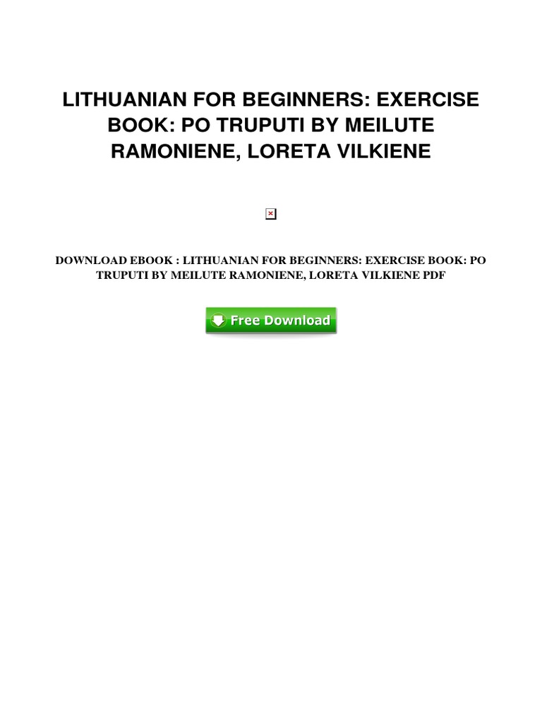 PDF 77lithuanian For Beginners Exercise Book Po Truputi by Meilute ...