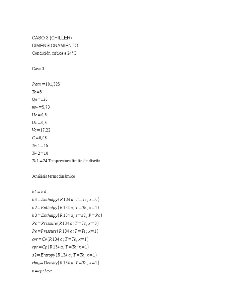 Formulas Chiller | PDF