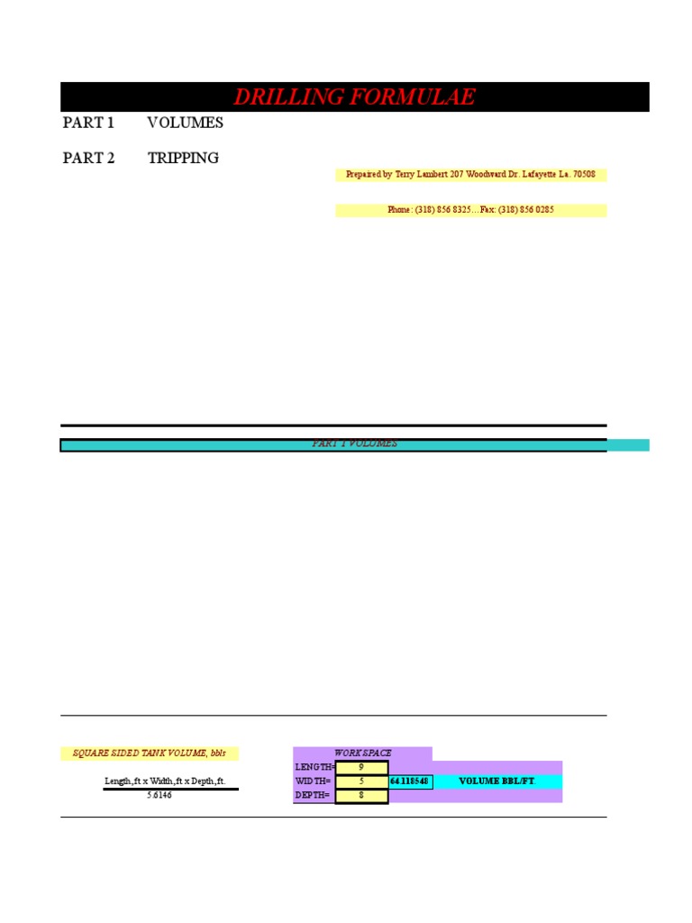 Drilling Formulae | Download Free PDF | Physical Quantities | Chemical ...