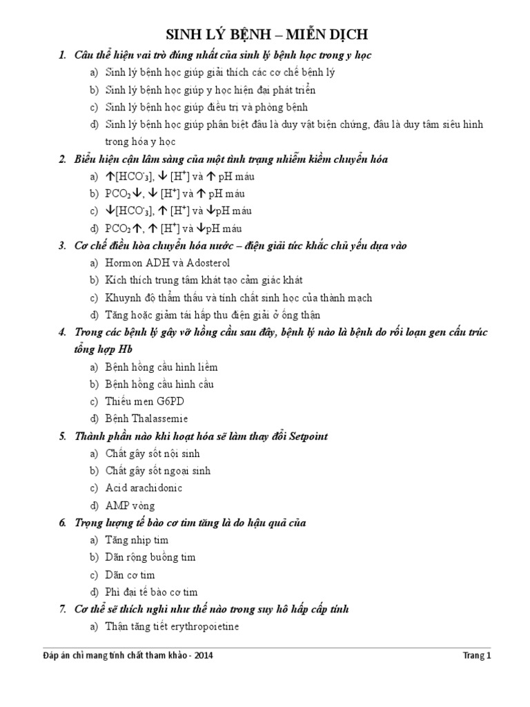 (123doc) - Trac-Nghiem-Sinh-Ly-Benh-Mien-Dich | PDF