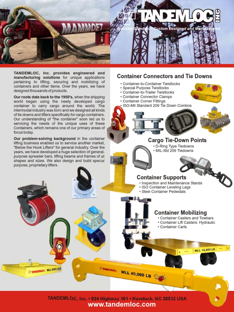 Overhead Lifting Devices Container Connectors and Tie Downs: All Types ...