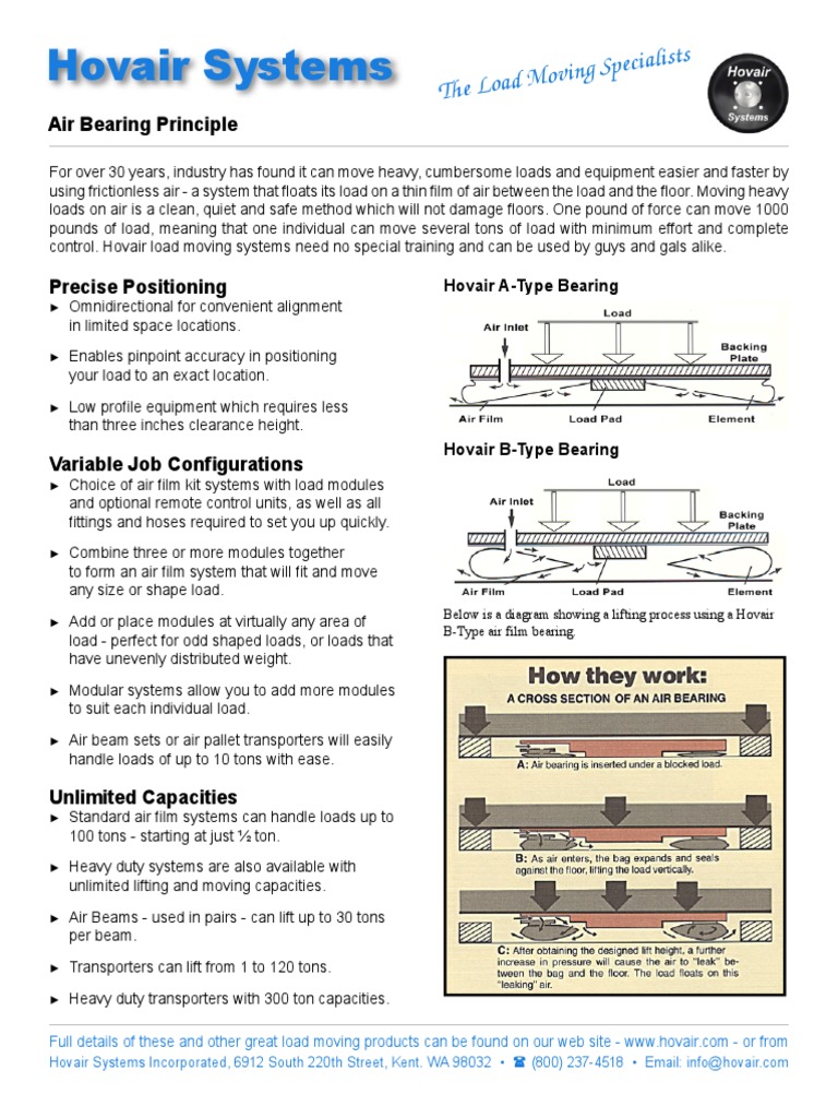 Air Bearing Load Moving Systems | PDF | Manufactured Goods