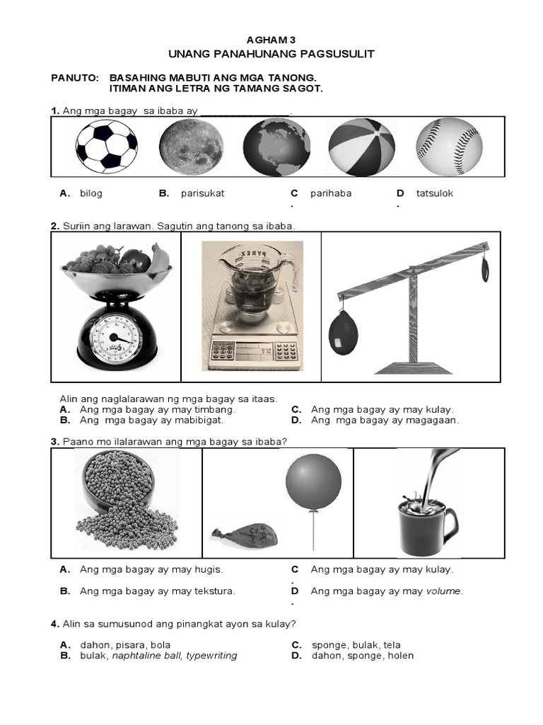 1stQ - G3 - Test - Questions | PDF