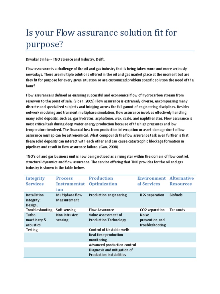 Is Your Flow Assurance Solution Fit For Purpose? | PDF | Nature | Science