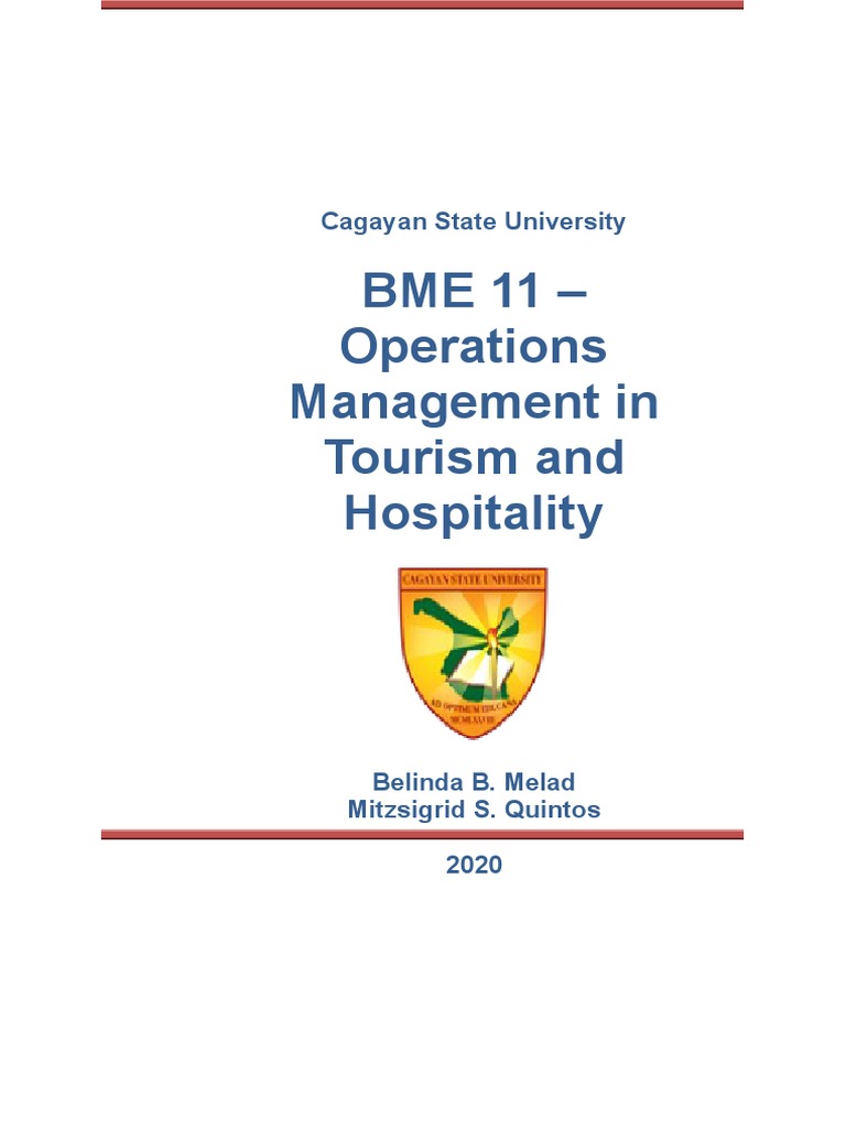 BME 11 - Operations Management in Tourism and Hospitality: Cagayan ...