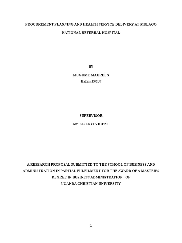 Research Proposal Final | PDF | Procurement | Health Care