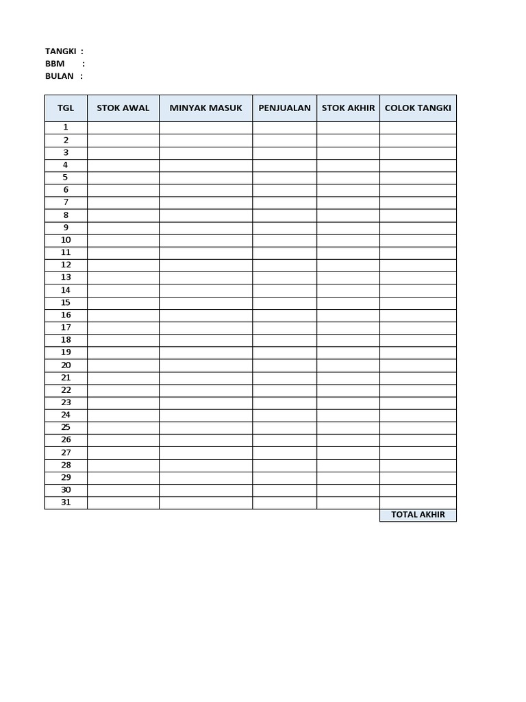 Form Minyak | PDF