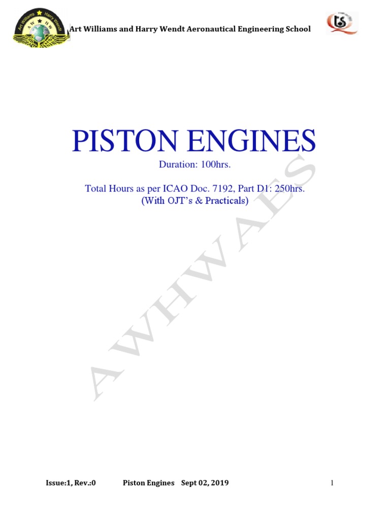 Piston Engine Course Notes | PDF | Internal Combustion Engine | Piston