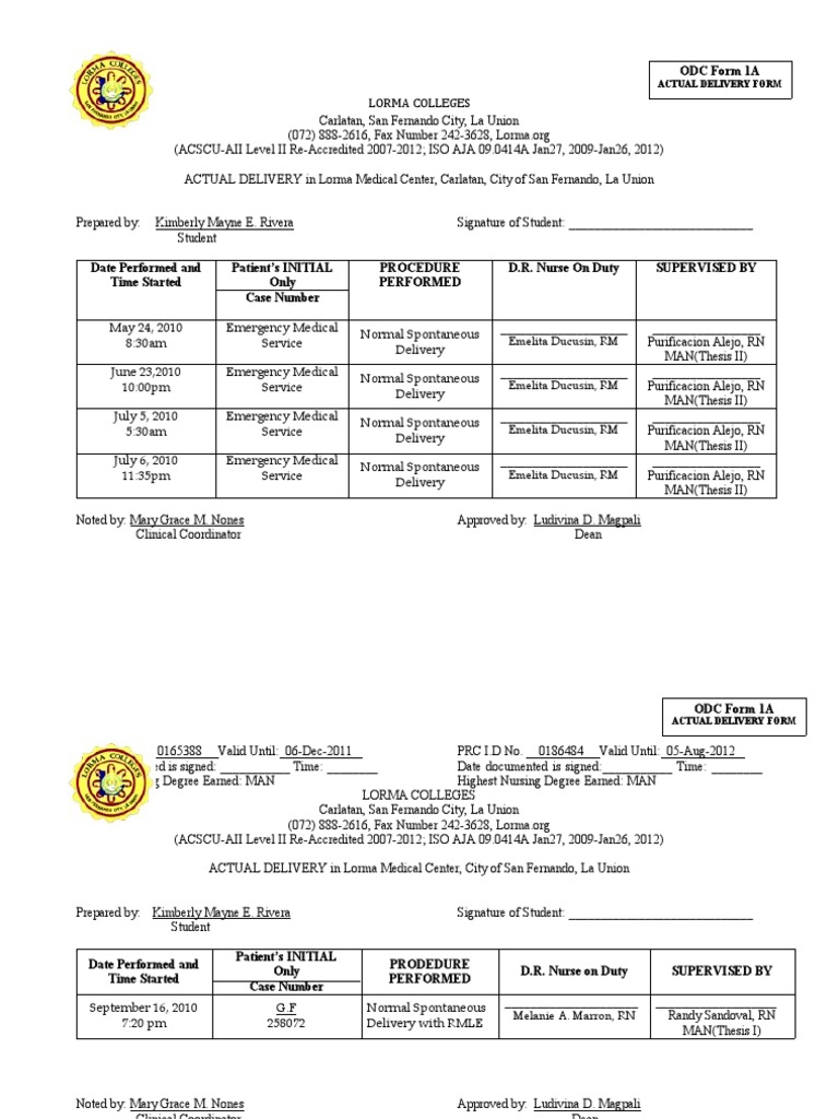 ODC Form 1A | PDF | Nursing | Medicine