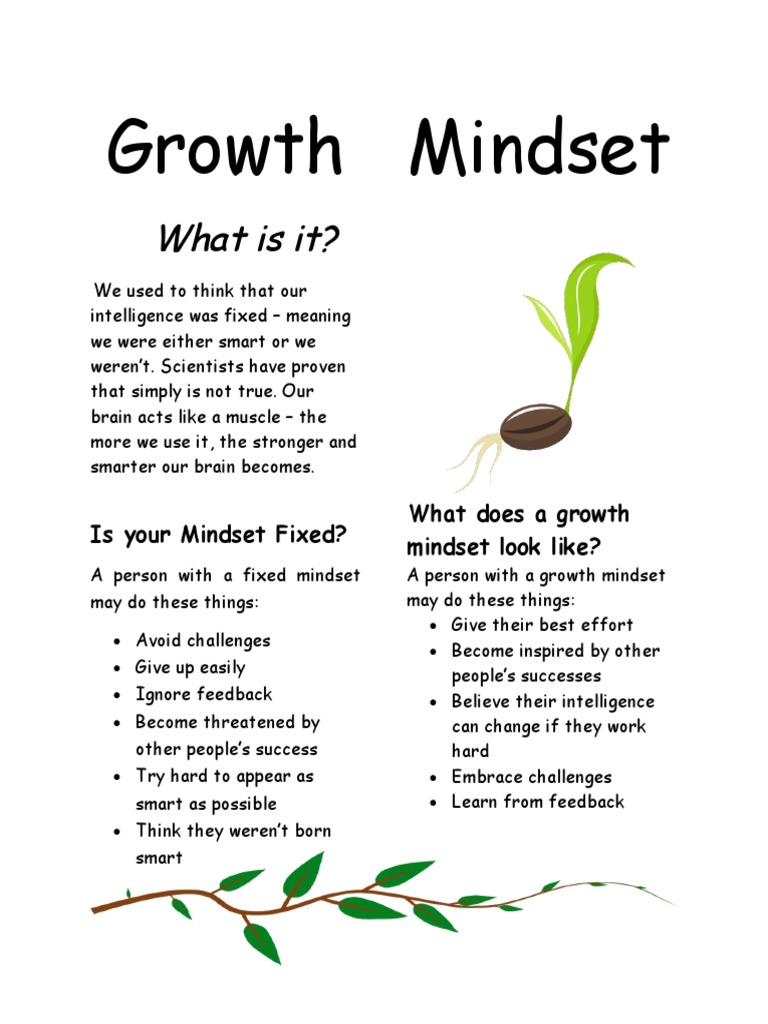 Growth Mindset Parent Letter | PDF | Mindset | Cognition